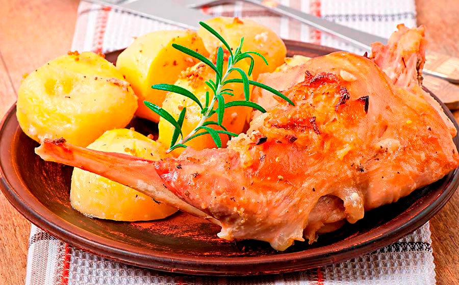 وصفة أرنب مشوي مع البطاطس - شبكة اسلامنا